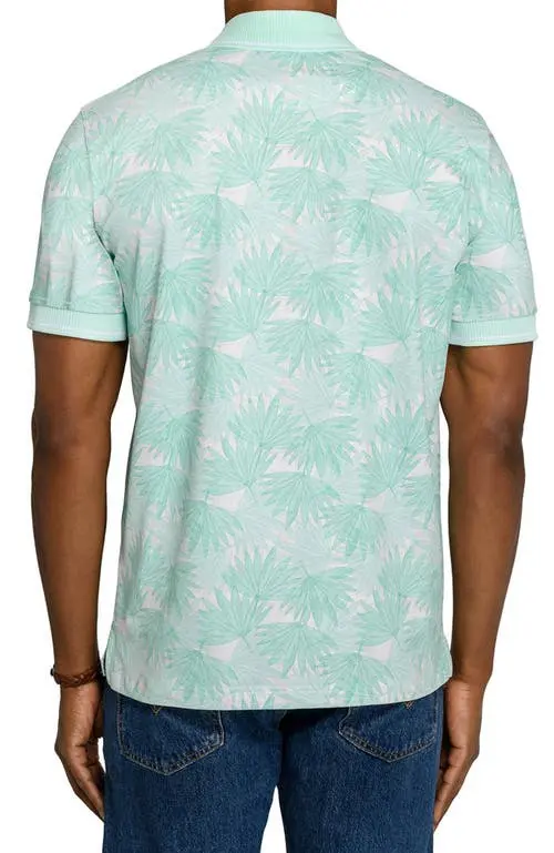 CON.STRUCT Slim Fit Leaf Polo Short Sleeve Shirt - Mint