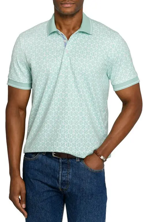 CON.STRUCT Slim Fit Tennis Ball Polo Short Sleeve Shirt - Jade