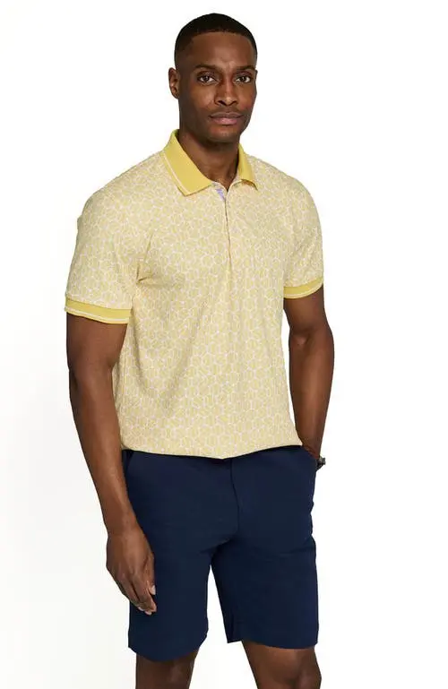 CON.STRUCT Slim Fit Tennis Ball Polo Short Sleeve Shirt - Yellow