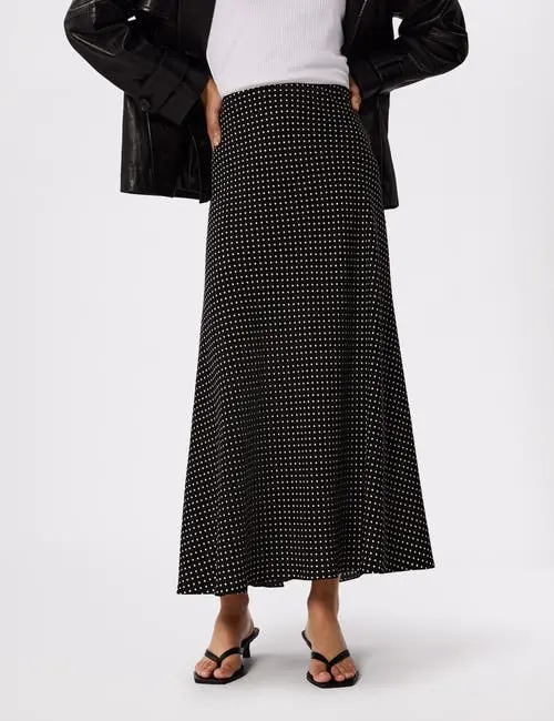 Whistles Printed Maxi Skirt - Blk/white