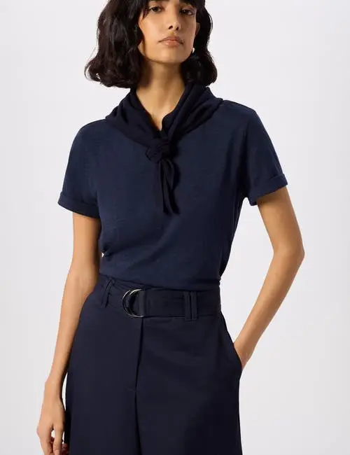 Whistles Emily Ultimate Short Sleeve T-shirt - Navy