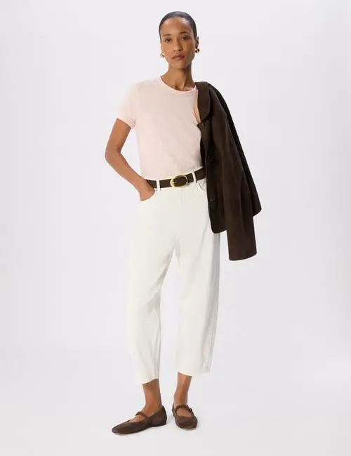 Whistles Emily Ultimate Crew Neck T-shirt - Pale Pink