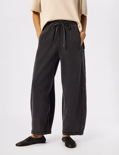 Whistles Casual Denim Barrel Trouser - Washblack