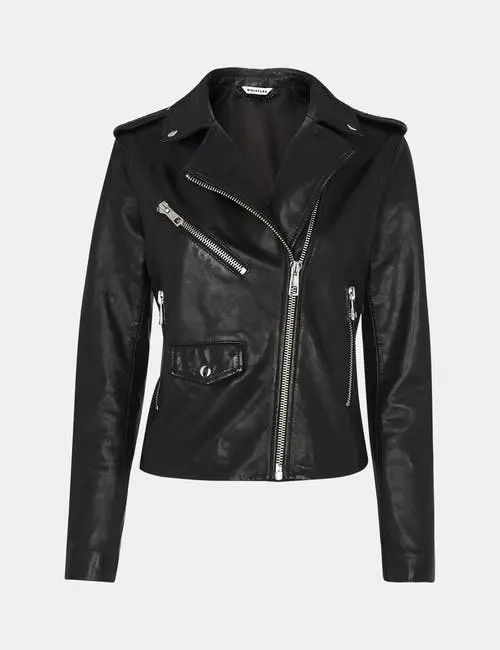 Whistles Agnes Leather Biker Jacket