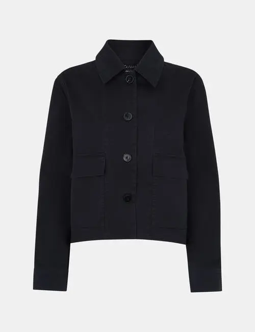 Whistles Marie Boxy Casual Jacket - Washed Black