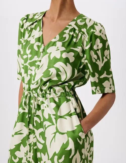 Whistles Floral V-neck Belted Jumpsuit - Grn/multi