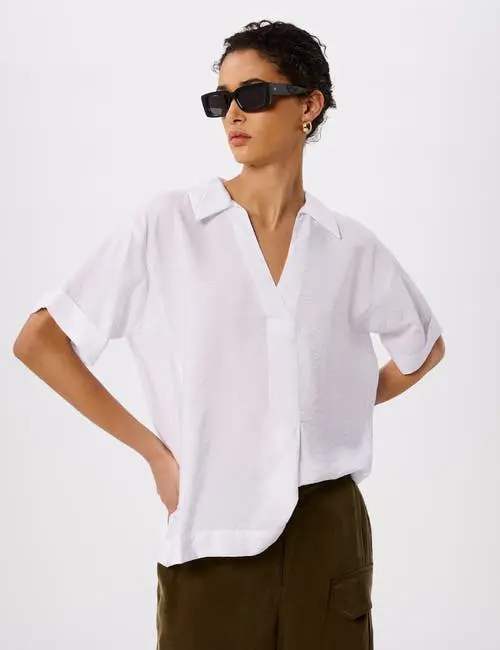 Whistles Sasha Relaxed Shirt - White