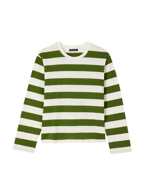 Whistles Relaxed Stripe Long Sleeve Tee