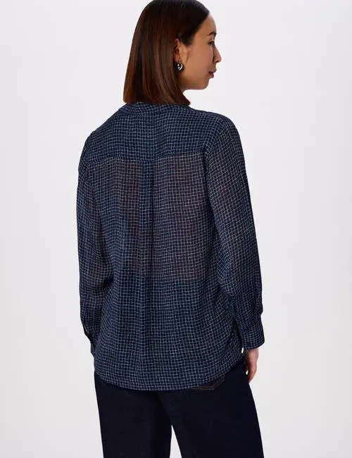 Whistles Grid Print Shirt