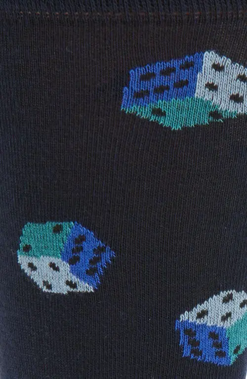 Paul Smith Dice Cotton Blend Dress Socks - Navy