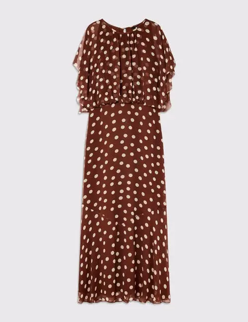 Whistles Polka Dot Print Midi Dress