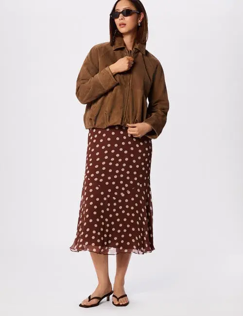 Whistles Polka Dot Print Midi Dress