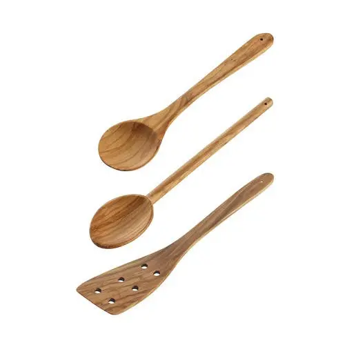 CILIO Toscana Olivewood 3 Piece Cooking Utensil Set - Brown