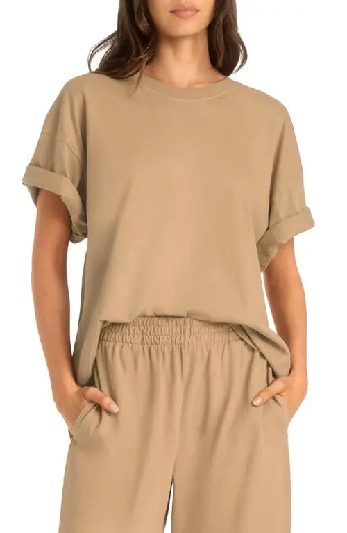 Vitamin A® Oversized Boyfriend T-shirt - Latte