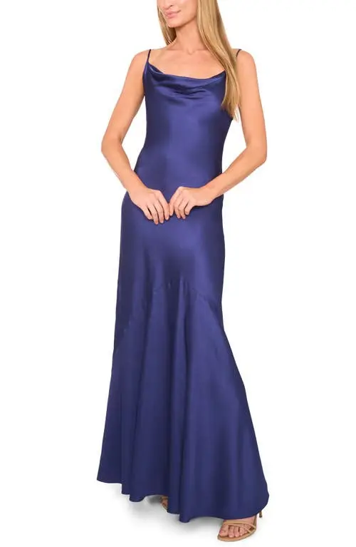 Ted Baker London Satin Maxi Dress With Cowl Neck - Ocean Cavern