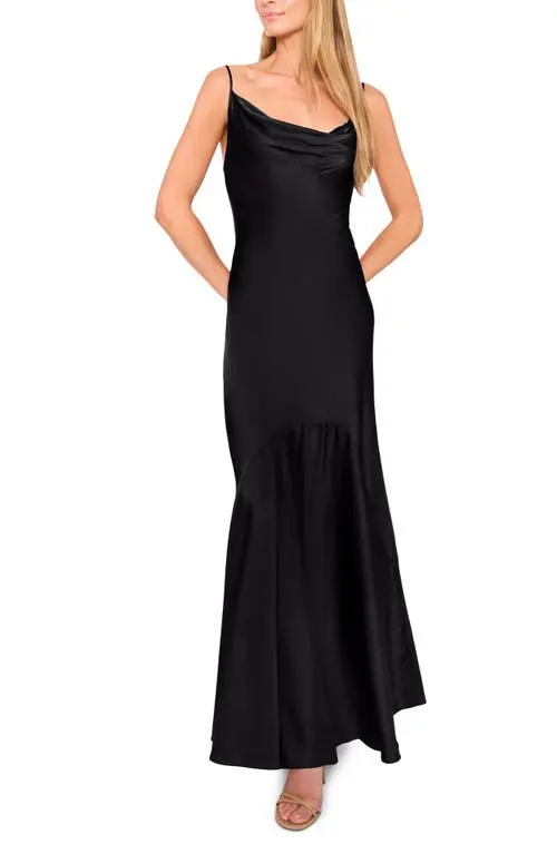 Ted Baker London Myla Cowl Neck Satin Maxi Dress - Rich Black