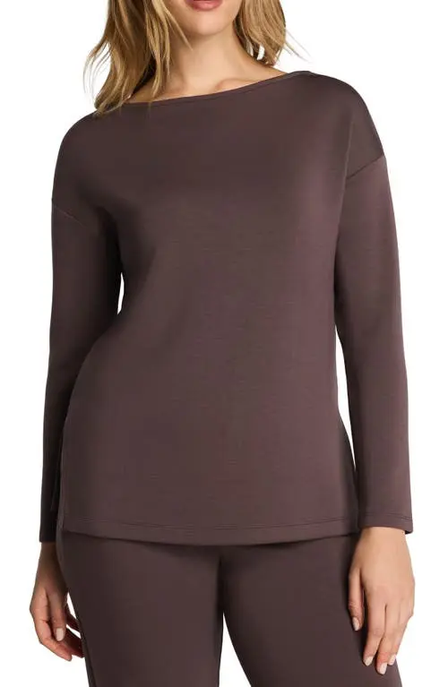 Spanx Boat Neck Tunic Sweater - Dark Cacao