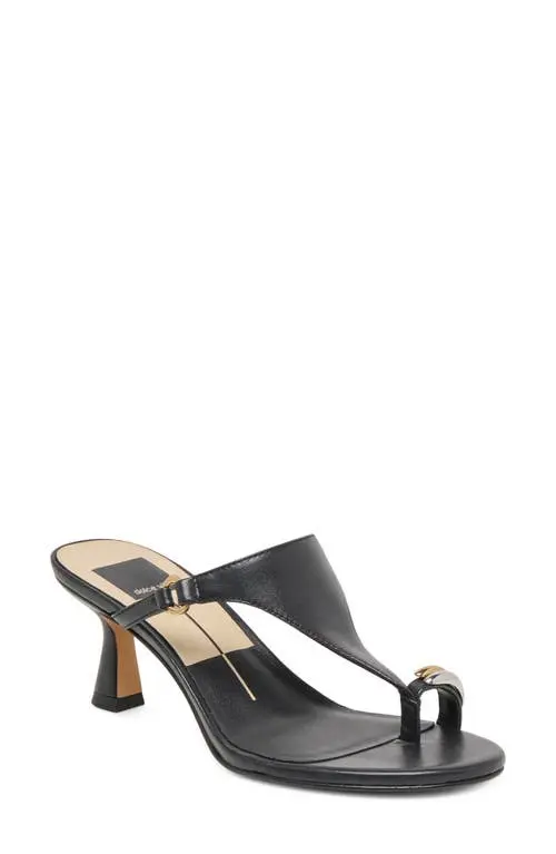 Dolce Vita Derrel Toe Loop Sandal - Black Leather