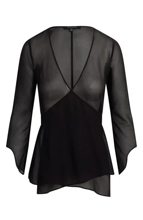 FAVORITE DAUGHTER Mixed Media Wrap Top