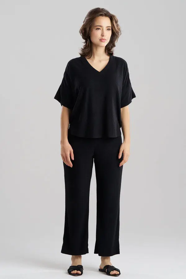 Natori Terry Lounge Top And Pant Set - Black