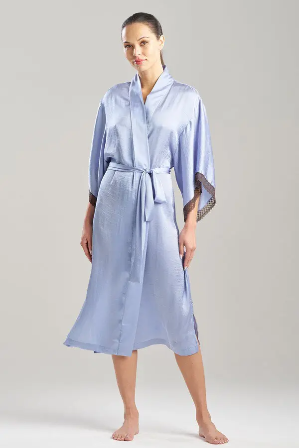 Natori Ashley Icon Lace Robe - Blue