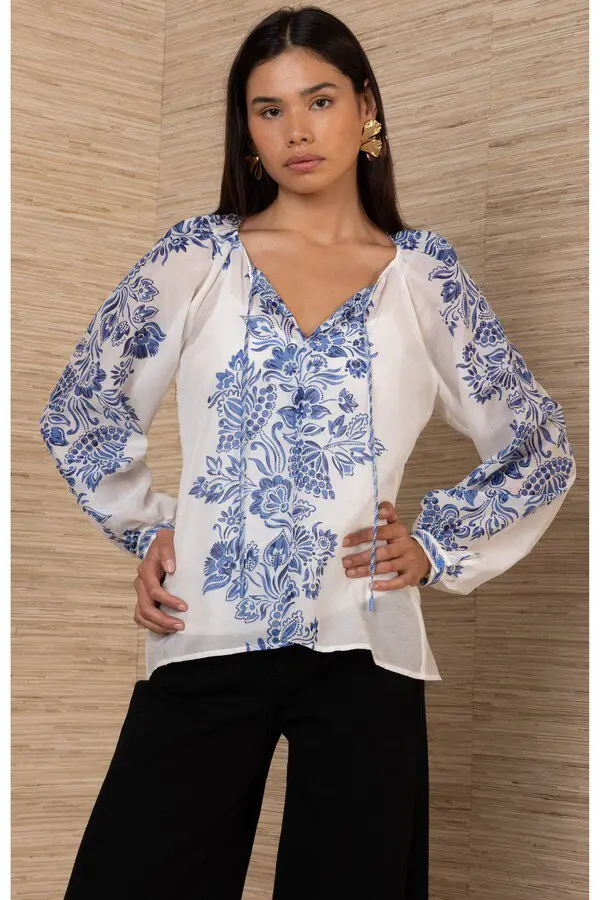 Hale Bob Princess Voile Top - Blue