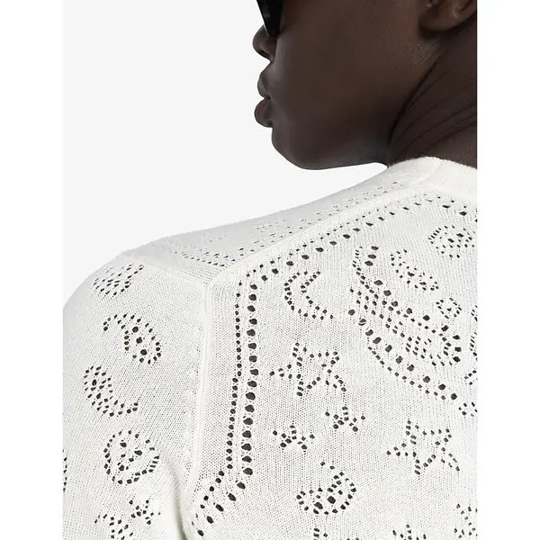 Zadig&Voltaire Manala Pointelle Cotton Cardigan - Eggshell