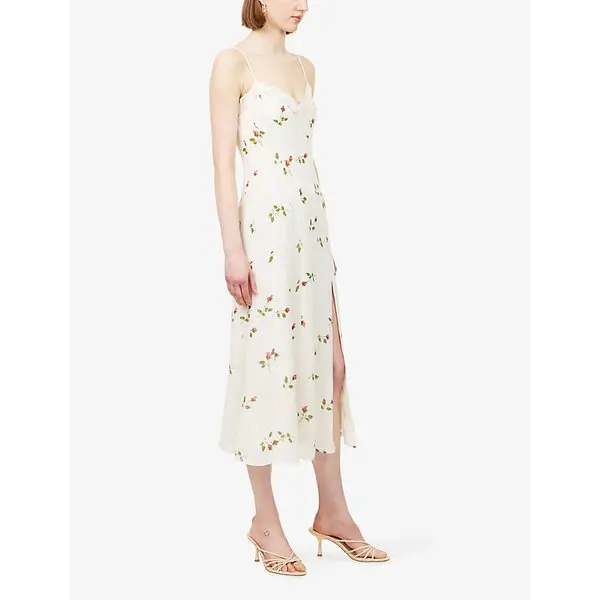 REFORMATION Lucine Floral Woven Midi Dress - Rose