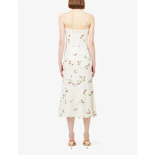 REFORMATION Lucine Floral Woven Midi Dress - Rose