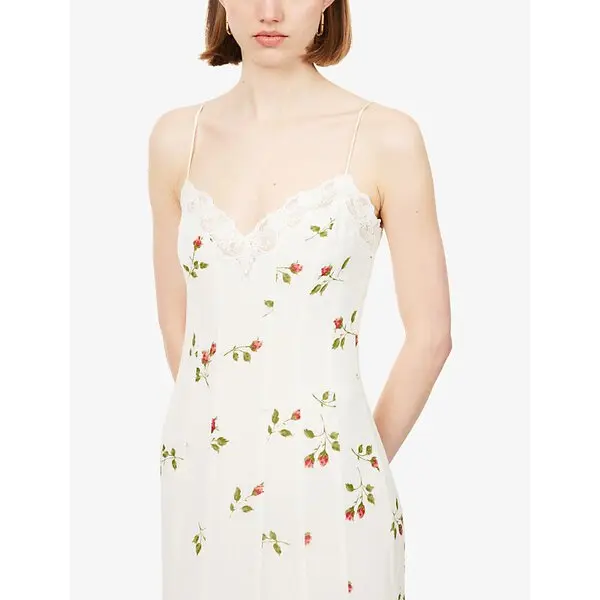 REFORMATION Lucine Floral Woven Midi Dress - Rose