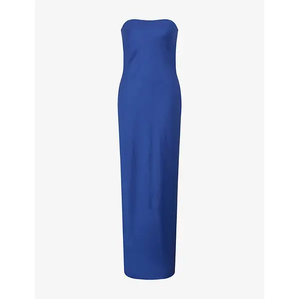 OMNES Amdra Strapless Satin Maxi Dress - Cobalt