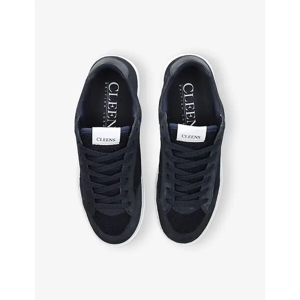 CLEENS Luxor Suede And Mesh Trainers - Navy