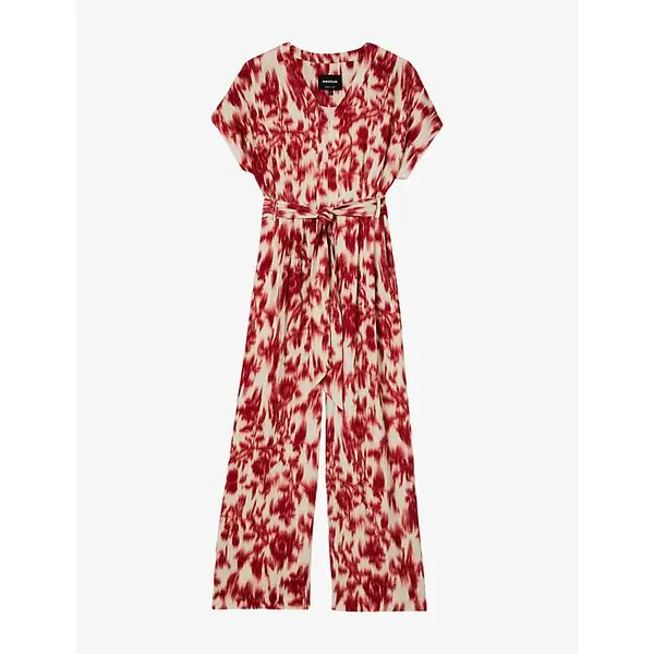 Whistles Floral Tie-waist Woven Jumpsuit - Multi-coloured