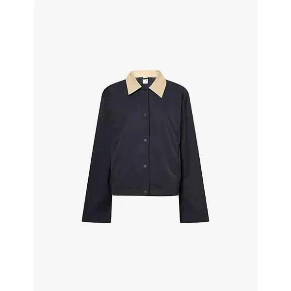 On Contrast-collar Woven Jacket - Black