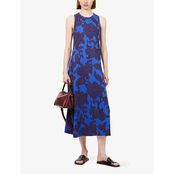ME+EM Floral Sleeveless Cotton Maxi Dress