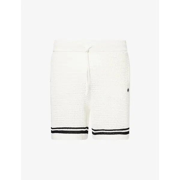THE COUTURE CLUB Striped-hem Crochet-cotton Shorts - White