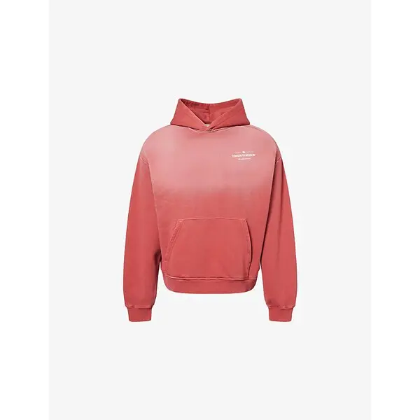THE COUTURE CLUB Spray-wash Logo-print Cotton Hoody Xxl - Red
