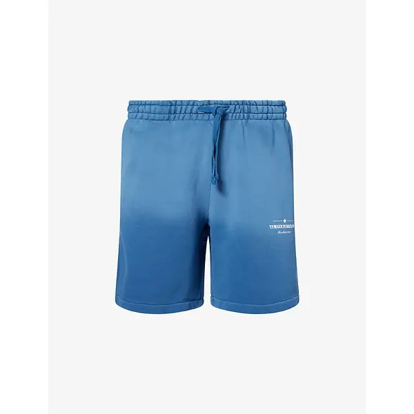 THE COUTURE CLUB Spray-wash Logo-print Cotton Shorts - Cobalt