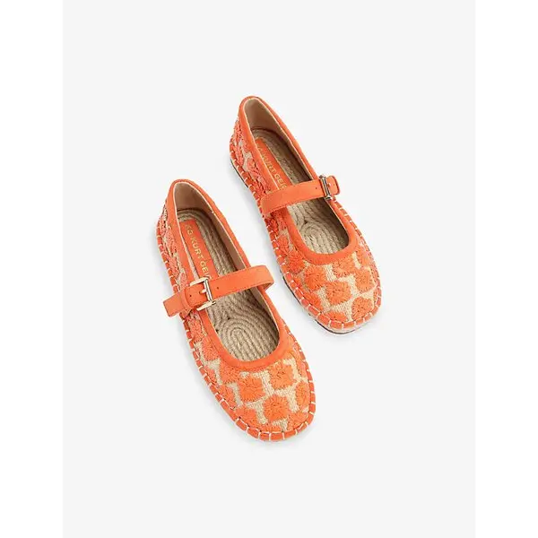 Kurt Geiger Noma Raffia Ballet Flats - Orange