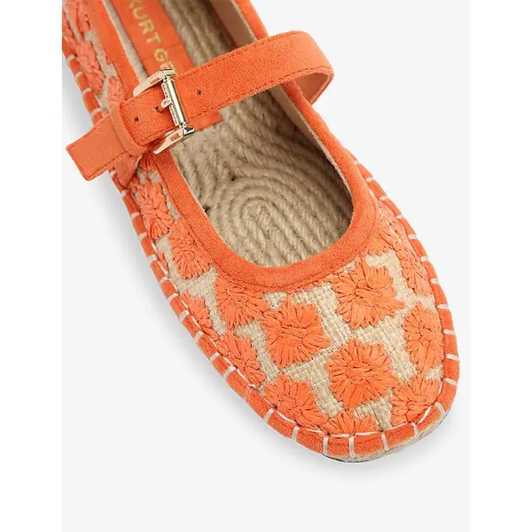 Kurt Geiger Noma Raffia Ballet Flats - Orange