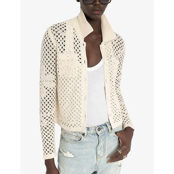 Zadig&Voltaire Crochet Linen And Cotton Cardigan - Ecru