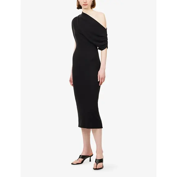 REFORMATION Iris Asymmetric Knit Midi Dress