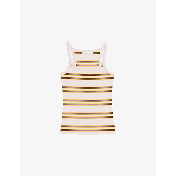 Zadig&Voltaire Albao Striped Cotton Tank Top - Ballet
