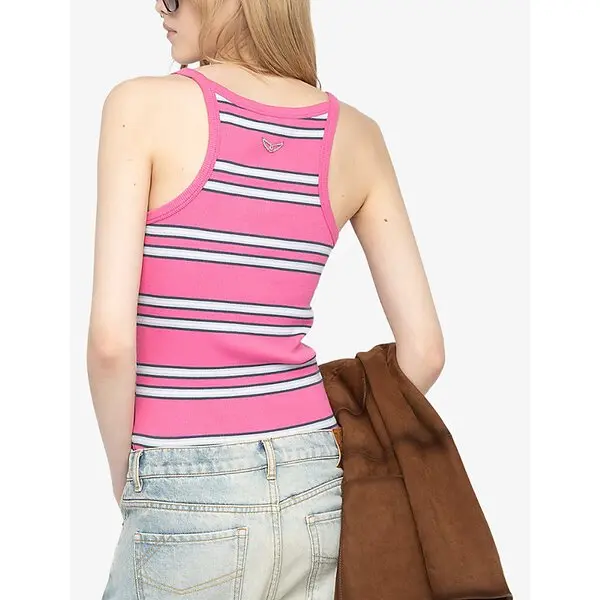 Zadig&Voltaire Albao Striped Cotton Tank Top