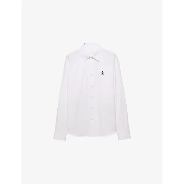 Prada Minimalist-logo Classic Cotton Shirt - White