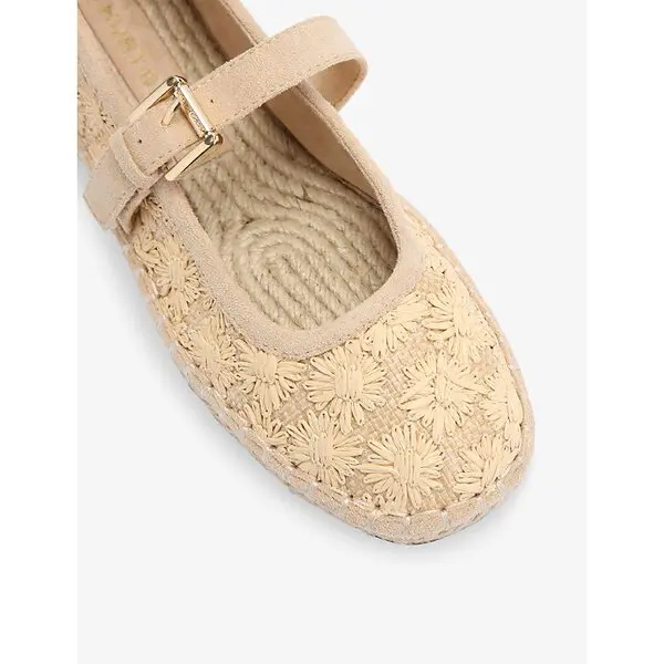 Kurt Geiger Noma Raffia Ballet Flats - White/comb