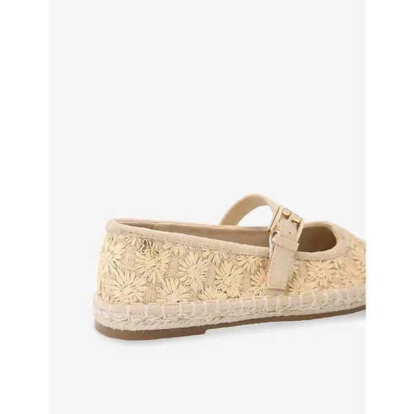 Kurt Geiger Noma Raffia Ballet Flats - White/comb