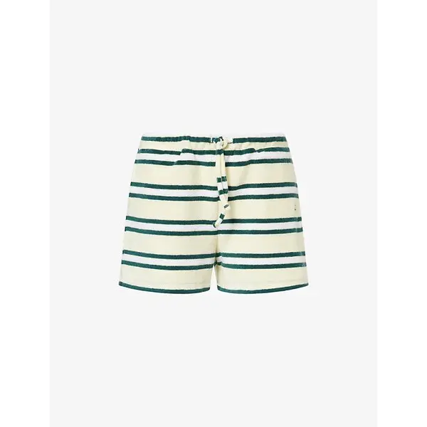 4TH & RECKLESS Striped Cotton-blend Shorts - Yellow Stripe