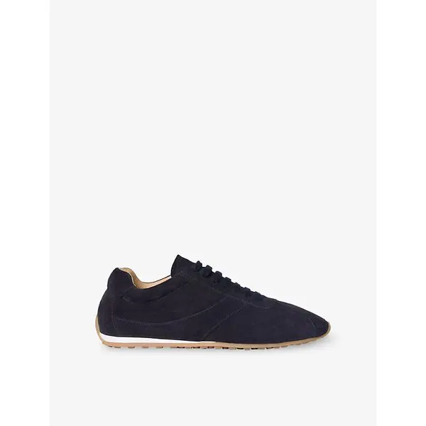 Whistles Panelled Suede Trainers - Navy