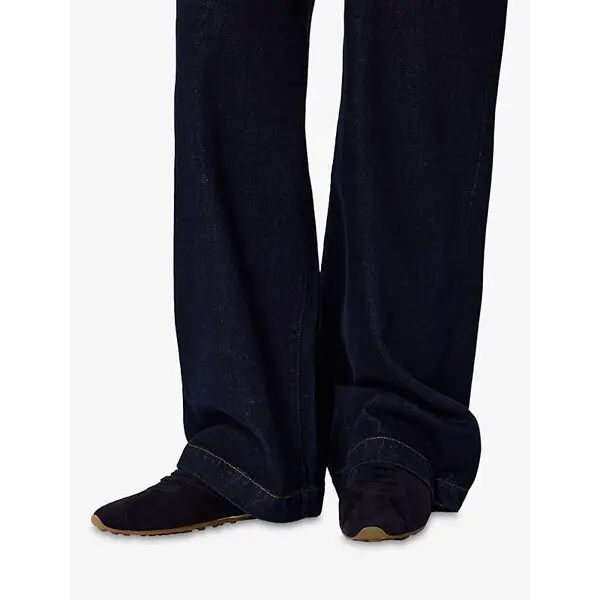 Whistles Panelled Suede Trainers - Navy